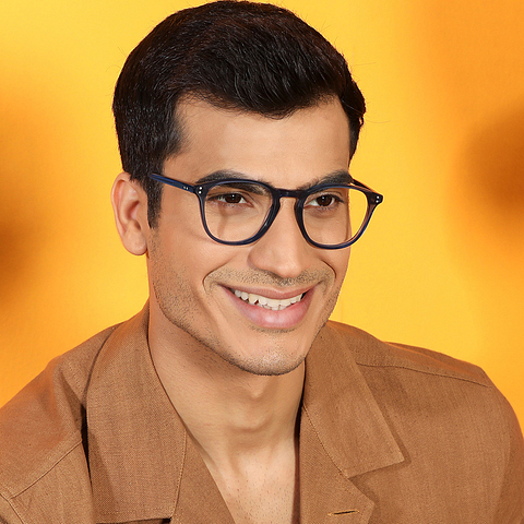 Buy Blue Transparent Full Rim Round Vincent Chase Classic Acetate VC ...