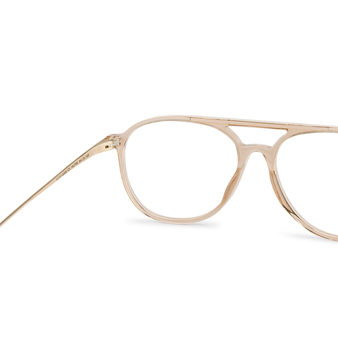 Buy Beige Transparent Gold Full Rim Aviator Vincent Chase Blend Edit VC ...