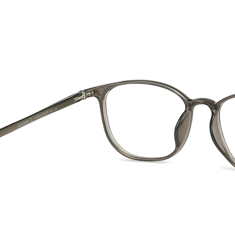 Buy Blue Block Zero Power Screen Glasses : Grey Black Full Rim Round ...