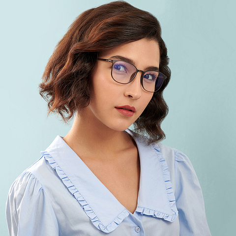 Buy Blue Block Zero Power Screen Glasses : Blue Full Rim Round Lenskart ...