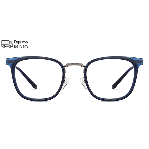 Buy Blue Block Screen Glasses: Gunmetal Blue Full Rim Square Lenskart ...