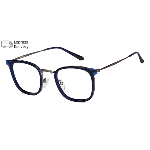 Buy Blue Block Screen Glasses: Gunmetal Blue Full Rim Square Lenskart ...