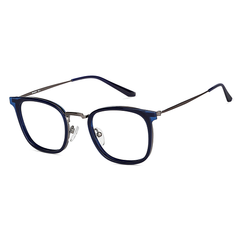 Buy Blue Block Screen Glasses: Gunmetal Blue Full Rim Square Lenskart ...