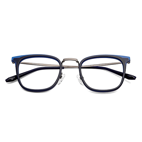 Buy Blue Block Screen Glasses: Gunmetal Blue Full Rim Square Lenskart ...
