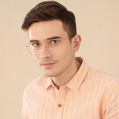 Buy Vincent Chase Rose Gold Stainless Steel Round Spectacles Online ...