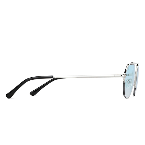 Buy Silver Black Blue Gradient Half Rim Round Vincent Chase The Metal ...