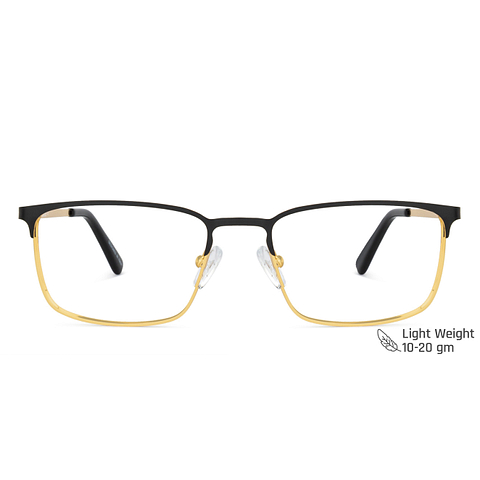 Gold Black Full Rim Rectangle Vincent Chase SLEEK STEEL VP051 -C3 ...
