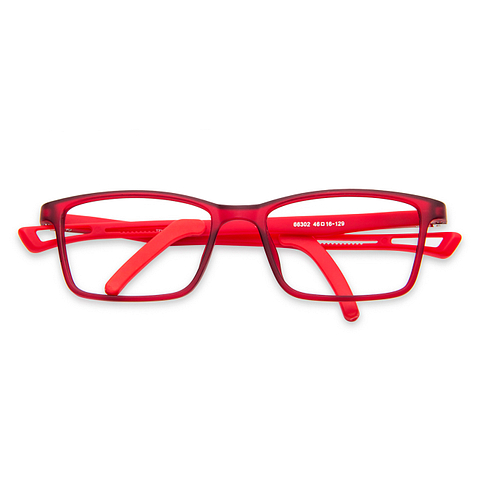 Buy Kids Glasses: Matte Maroon Grey Red Full Rim Rectangle Kids 5-8 yrs ...