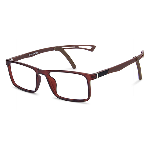 Buy Kids Glasses: Matte Brown Black Brown Full Rim Rectangle Kids 8-12 ...