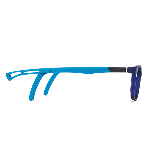 Buy Kids Glasses: Matte Blue Black Sky Blue Full Rim Rectangle Kids 5-8 ...
