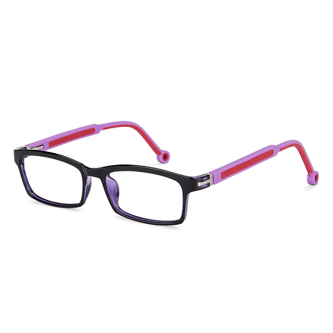 Buy Kids Glasses: Black Yellow Purple Red Full Rim Rectangle Kids 5-8 ...