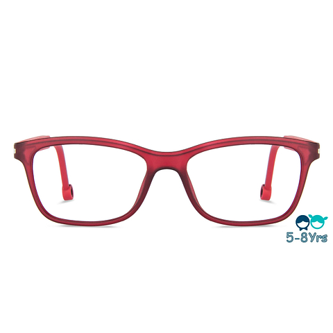 Buy Kids Glasses: Matte Red Transparent Red Black Full Rim Rectangle ...