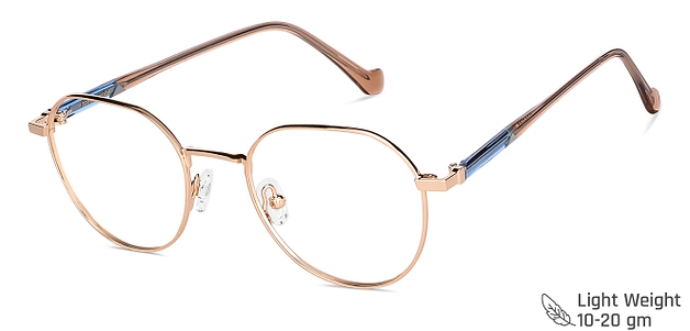 Buy John Jacobs Gold Stainless Steel Round Spectacles Online ...