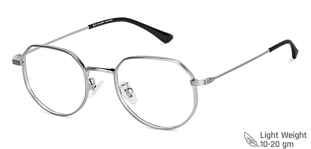 Buy John Jacobs Silver Stainless Steel Hexagonal Spectacles Online ...