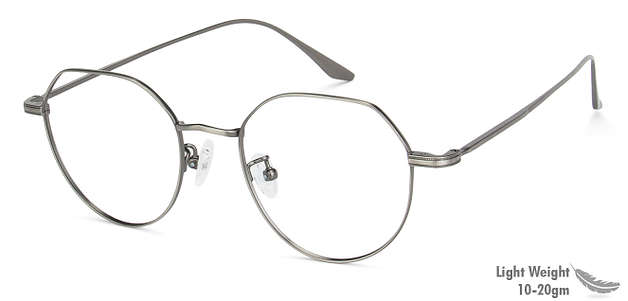 Buy John Jacobs Silver Titanium Hexagonal Spectacles Online || Lenskart ...
