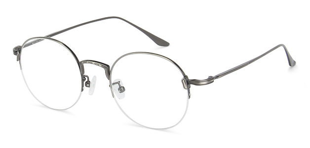 Buy John Jacobs Grey Titanium Round Spectacles Online || Lenskart ...