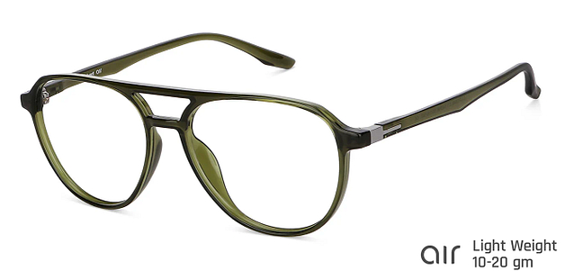 Buy Green Transparent Full Rim Aviator Lenskart Air Air Essentials LA ...