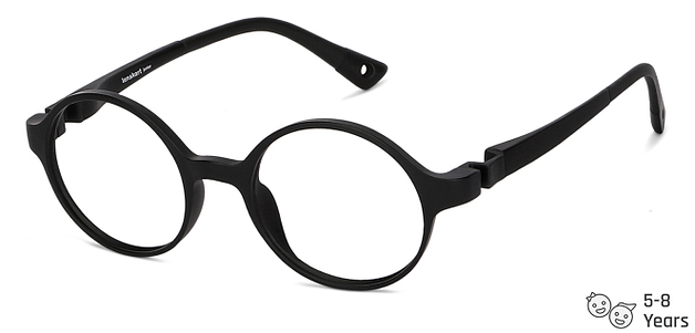 Matte Black Full Rim Round Kids (5-8 yrs) Lenskart Junior Air Flex LKJ ...