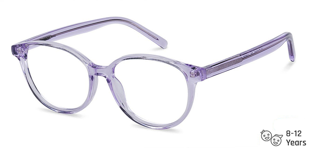 Kids Glasses: Purple Transparent Full Rim Cat Eye Kids (8-12 yrs ...