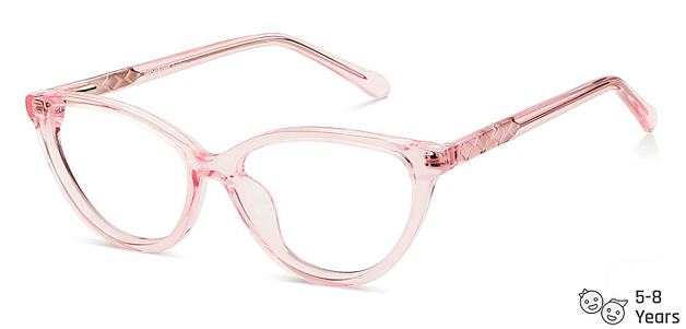 Buy Kids Glasses: Pink Transparent Full Rim Cat'Eye Kids (5-8 yrs ...