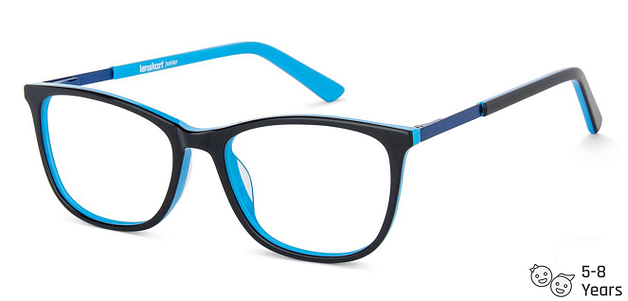 Kids Glasses: Black Sky Blue Black Full Rim Square Kids (5-8 yrs ...