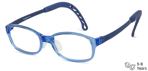 Kids Glasses: Blue Transparent Full Rim Rectangle Kid (5-8 yrs ...