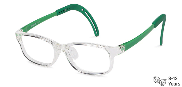 Shop online for Kids Glasses: Transparent Green Full Rim Rectangle Kids ...