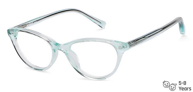 Shop online for Kids Glasses: Green Transparent Full Rim Cat Eye Kids ...