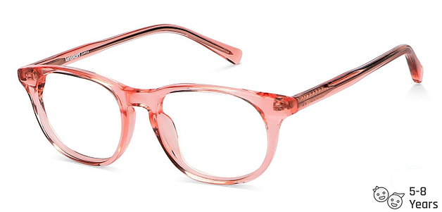 Kids Glasses: Pink Transparent Full Rim Square Kids (5-8 yrs) Lenskart ...