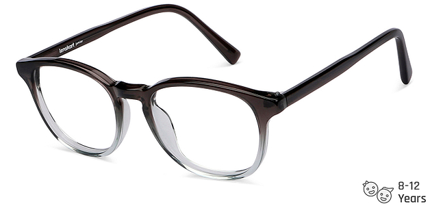 Kids Glasses: Brown Transparent Full Rim Square Kid (8-12 yrs) Lenskart ...