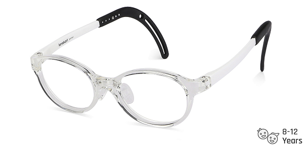 Shop online for Kids Glasses: Transparent White Black Full Rim Oval ...
