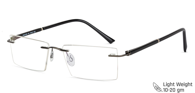 Gunmetal Black Rimless Rectangle Polo Sports Lumineers 1006-C4 ...