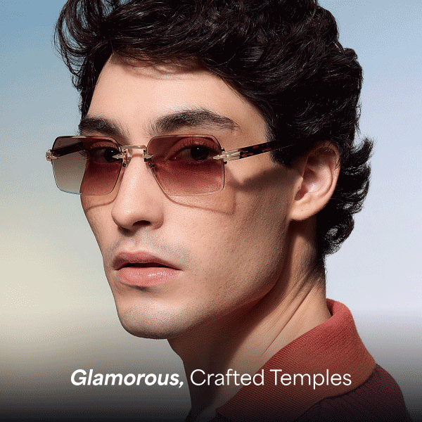 Pink Gradient Gold Rimless Rectangle Vincent Chase Sun Metal VC S000651 ...